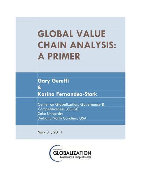 PDF Global Value Chain Analysis A Primer