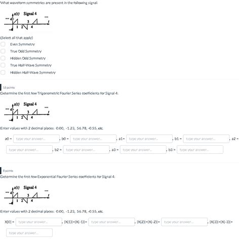 Solved What Waveform Symmetries Are Present In The Following
