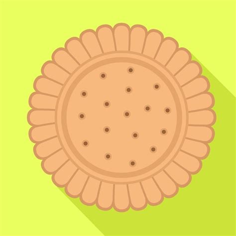 Premium Vector Round Biscuit Cracker Icon Flat Illustration Of Round Biscuit Cracker Vector