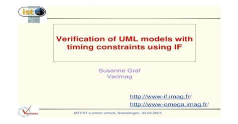 Verification Of Uml Models With Timing Constraints Using If