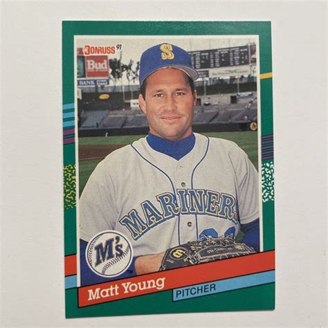 1991 Donruss Seattle Mariners Baseball Card 493 Matt Young Mlb Ebay
