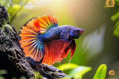 Premium Photo Luxurious Shimmering Betta Fish With Iridescent Body