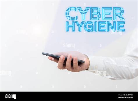 Conceptual Caption Cyber Hygiene Business Concept Steps That Computer Users Take To Improve
