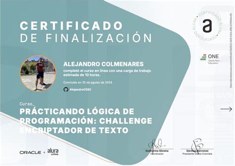Alejandro Colmenares Silva On Linkedin Challengealura Alura Aprendinaalura Oneoraclealura