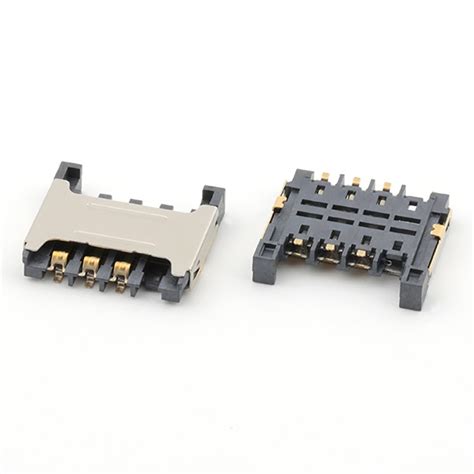 Micro Sim Card Socket 6p 265h Push Push Smt Micro Sim Card Connector