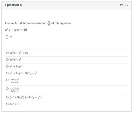 Solved Question Use implicit differentiation to find x³y Chegg