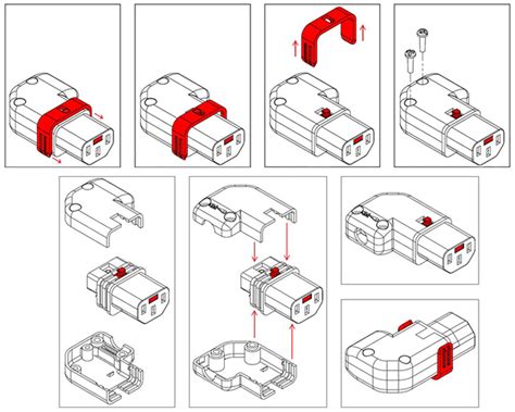 C13 Locking Power Cord Connector Screw On Right Or Left Angle