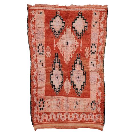 Vintage Boujad Moroccan Pictorial Rug With Rustic Earth Tone Colors For