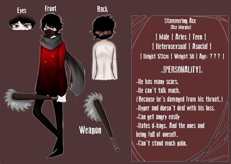 Creepypasta Oc Stammering Ace Reference Sheet By Emselada On Deviantart