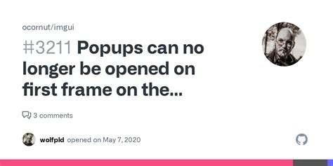 Popups Can No Longer Be Opened On First Frame On The Docking Branch