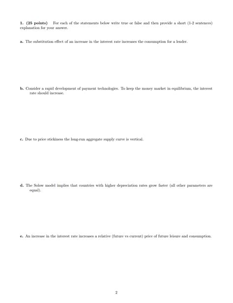 Solved 1 25 Points For Each Of The Statements Below Write