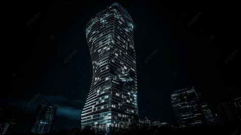 밤에 불이 켜진 곡선형 건물 밤에 삼켜 버릴 것 같은 디자인의 고층 빌딩 고화질 사진 사진 건물 배경 일러스트 및 사진 무료 다운로드 Pngtree