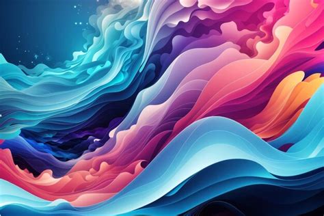 Premium Photo Vibrant Colors Flow In Abstract Wave Design