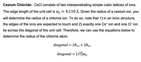 Solved Cesium Chloride CsCl Consists Of Two Chegg Com