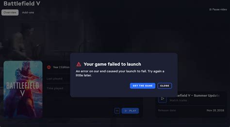 I Have The Game Through The EA Pass But I Cant Play It R BattlefieldV