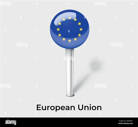 European Union Country Flag Pin Map Marker Stock Vector Image Art Alamy