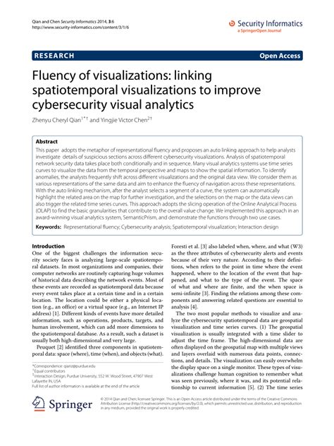 Pdf Fluency Of Visualizations Linking Spatiotemporal Visualizations To Improve Cybersecurity