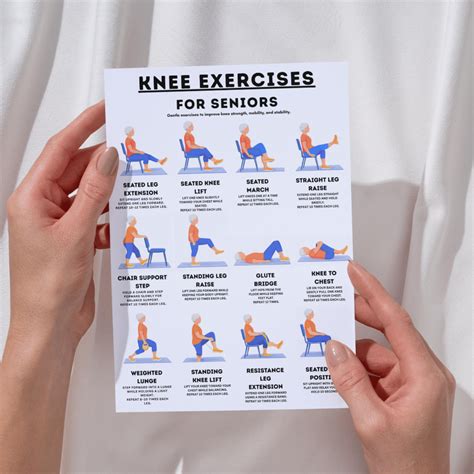Knee Exercises For Seniors Printable 12 Gentle Knee Strengthening