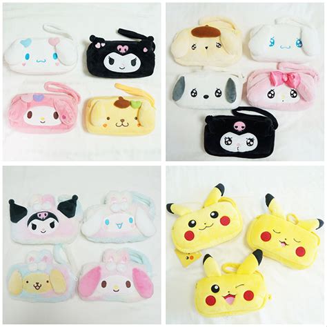 정품 산리오 피카츄 필통 파우치 마이멜로디 쿠로미 폼폼푸린 시나모롤 투지퍼 필통 에이블리