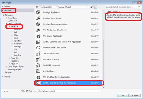 Aspnet Web Form Web Api Project Template