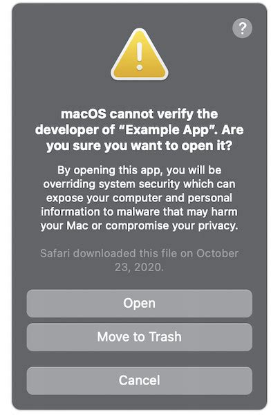 Solved The Application Cant Be Opened Because It Is From An Unidentified Developer