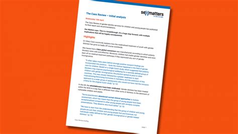 The Cass Review Initial Analysis Sex Matters