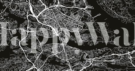 Buy Stockholm Map Design Wallpaper Happywall