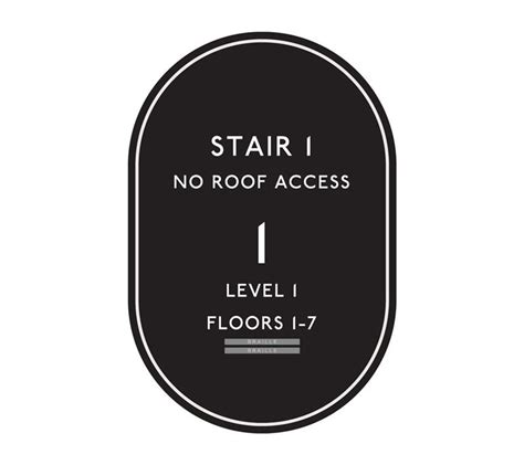 Contemporary Ada Stairs Roof Access Signs