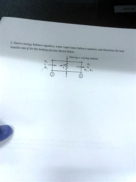 Solved Derive Energy Balance Equation Water Vapor Mass Balance