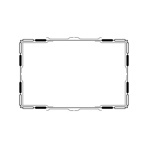 Premium Vector Abstract Black Simple Line Rectangular Frame Doodle Outline Element Vector