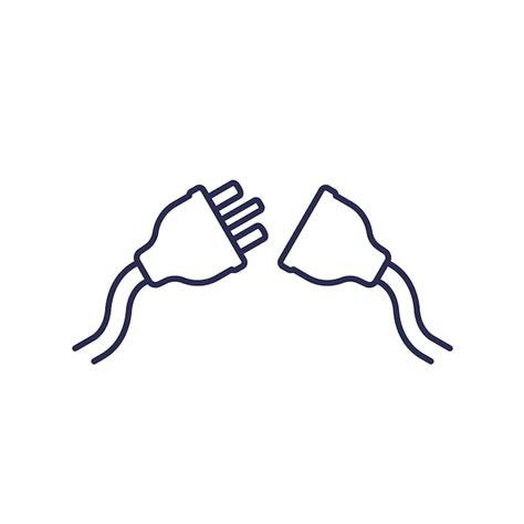 Premium Vector Electric Plug Disconnected From A Socket Line Icon
