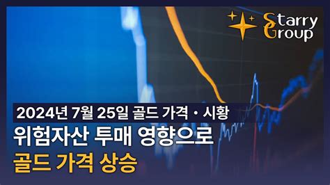 스태리그룹 2024년 7월 25일 골드 가격시황 YouTube