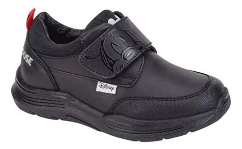 Zapato Escolar De Piel Mickey 9509 Negro Original Envío Gratis