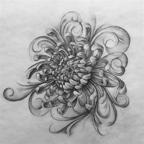 Spider Mum Flower Tattoo Bula Cote