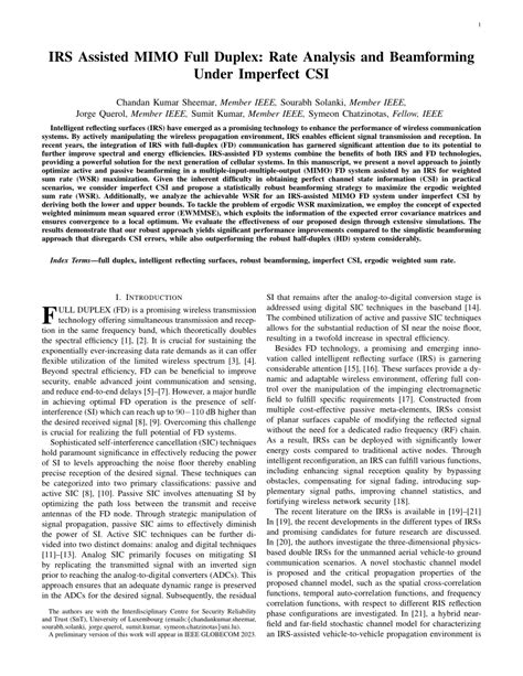Pdf Irs Assisted Mimo Full Duplex Rate Analysis And Beamforming