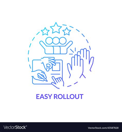 Easy Rollout Blue Gradient Concept Icon Royalty Free Vector