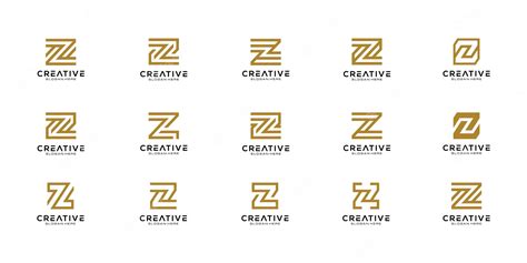 초기 Z 문자 로고 벡터 템플릿 세트 프리미엄 벡터