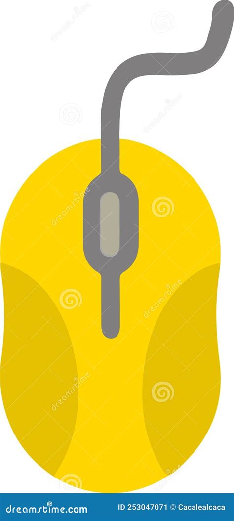 The Drawing Of A Yellow Computer Mouse A Small Hardware Input Device