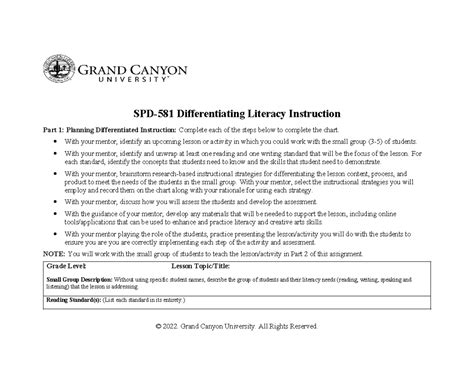 Spd 581 Rs T2 Differentiating Literacy Instruction Spd 581 Differentiating Literacy