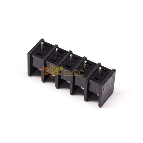 Elecbee Pin Terminal Block Connector Straight Through Hole Black Barrier Terminal