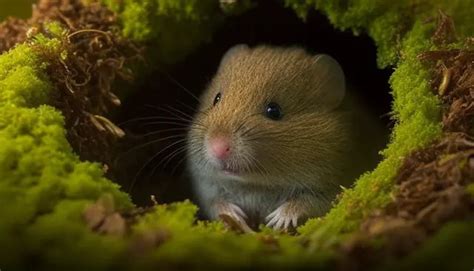 이끼 낀 통나무에 앉아 있는 갈색 쥐 들쥐의 사진 들쥐 자연 배경 일러스트 및 사진 무료 다운로드 Pngtree