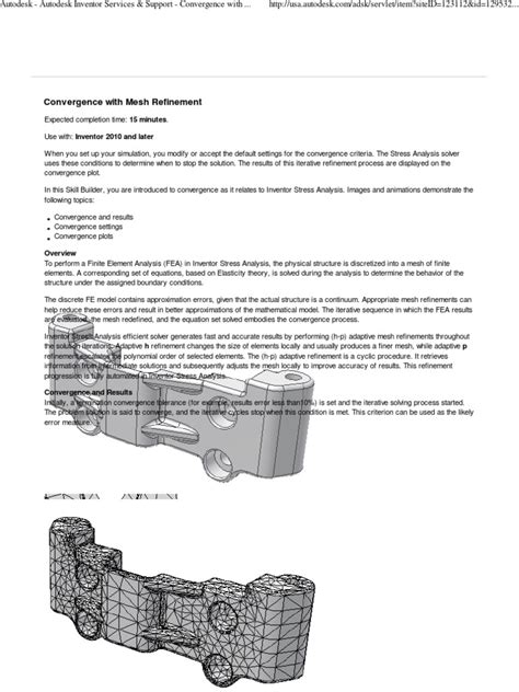 Autodesk Inventor Convergence With Mesh Refinement Pdf Finite Autodesk Inventor Convergence With Mesh Refinement Pdf Finite