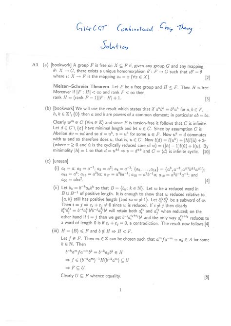 Msc Course Combinatorial Group Theory 201718 Exam Solutions Math4027