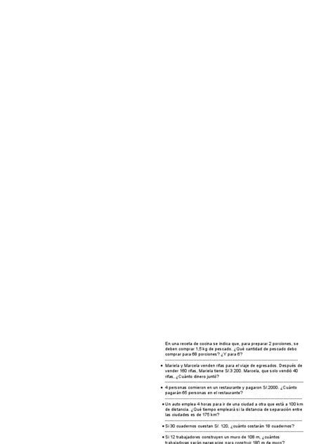 Regla De 3 Simple Directa E Inversa Pdf