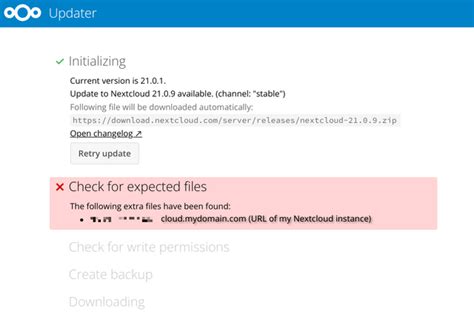 Update Issue Rnextcloud