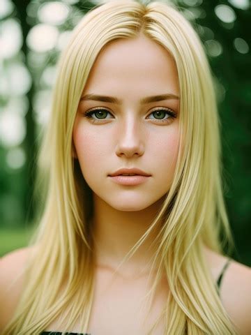 Premium Photo A Girl With Blonde Hair And Green Eyes