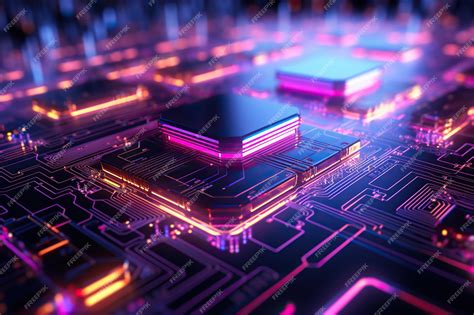 Premium Ai Image Close Up Macro Shot Of Circuit Cyberspace Board With Computer Motherboard