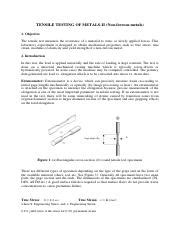 TENSILE TESTING OF METALS II Non Ferrous Metals MD TENSILE TESTING OF METALS II Non Ferrous