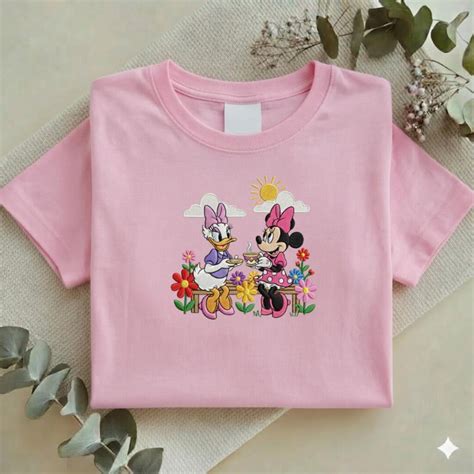 Embroidered Minnie And Daisy Tea Party Sweatshirt Disney Besties Tee