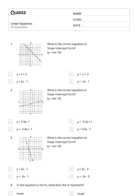 50 Linear Equations Worksheets For 6th Class On Quizizz Free And Printable